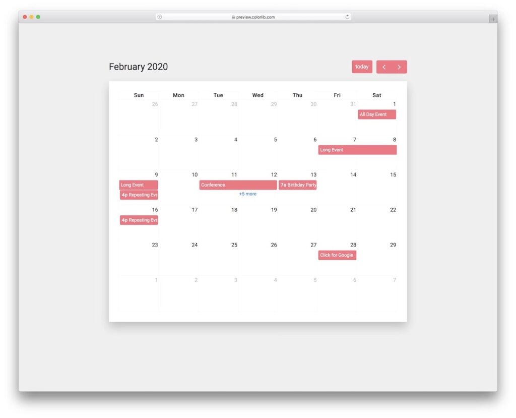 10 Free Bootstrap Calendars 2025 - AdminLTE.IO