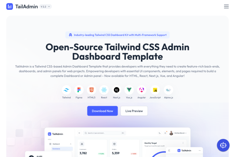 25 Tailwind CSS Admin and Dashboard Templates 2026 - AdminLTE.IO